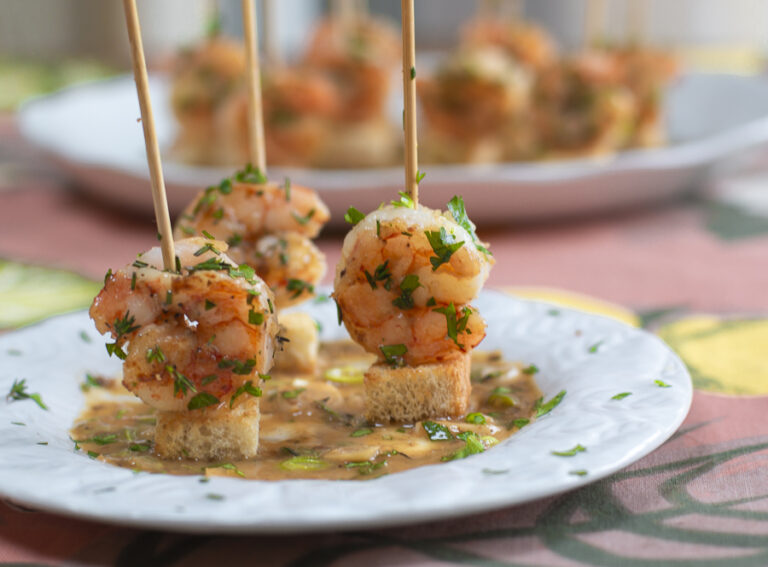 Karen's Skewered Shrimp Scampi Appetizer - A Zest for Life