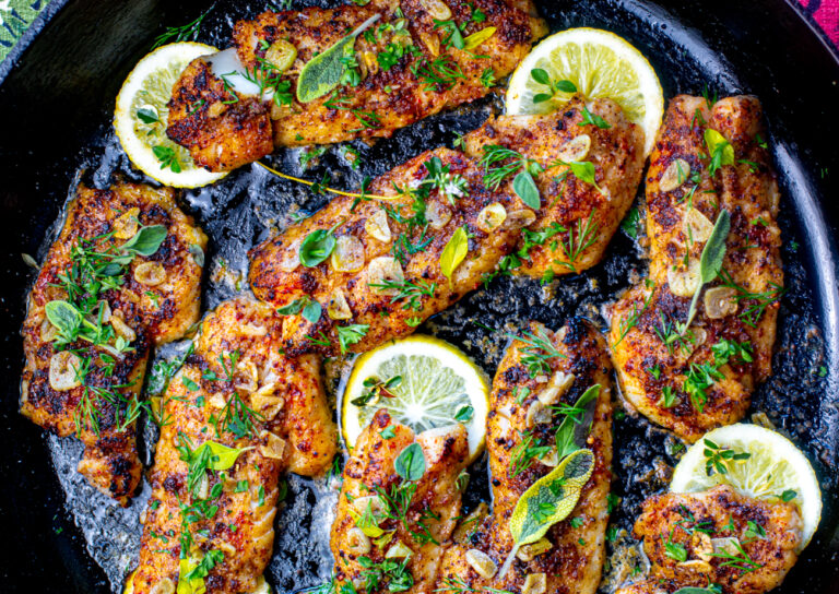 Karen's Cajun- Style Blackened Redfish with Summer Herbs in a Cast Iron ...