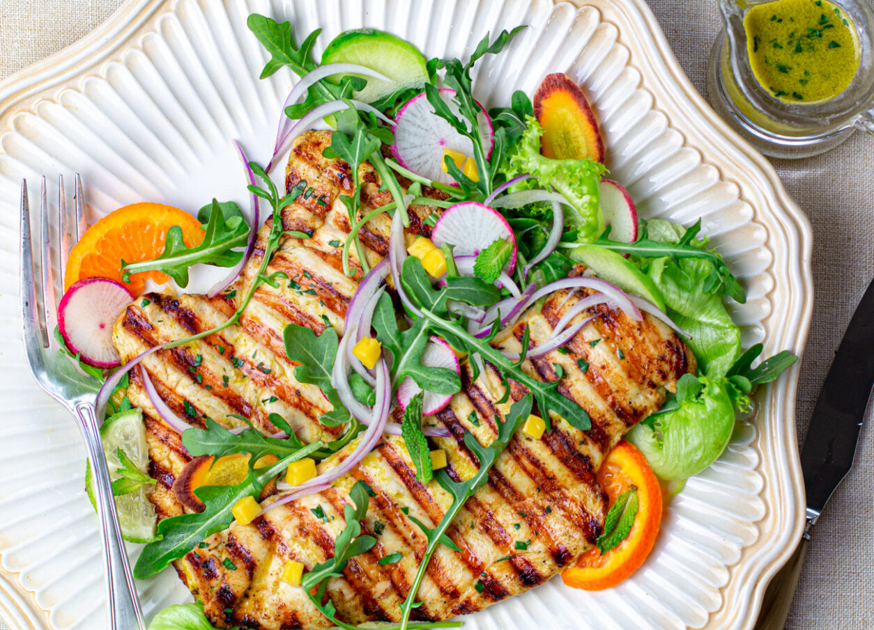 Peruvian Grilled Chicken Paillard with Citrus, Herb & Aji Amarillo ...