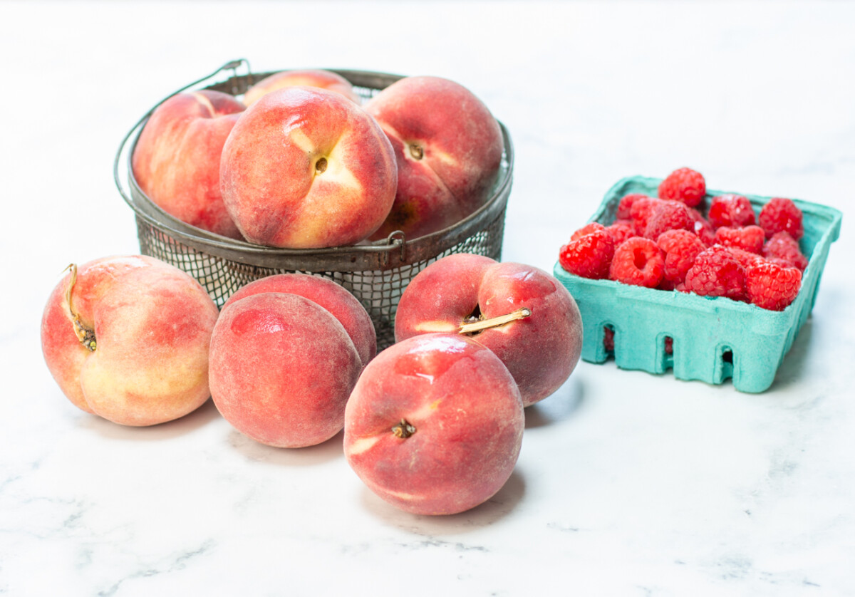 White Peach & Raspberry Cobbler - Buttermilk Drop Biscuits - A Zest for ...