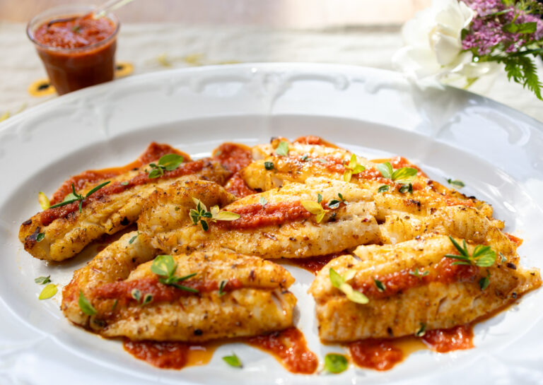 Spiced Herbal Grilled Redfish with Roasted Red Pepper Coulis - A Zest ...