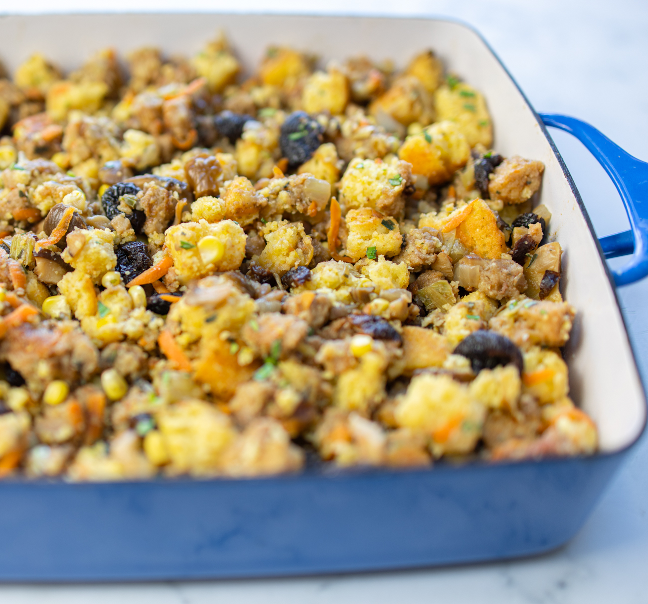Karen's Southern Cornbread Stuffing with Chestnuts, Dried Cherries ...